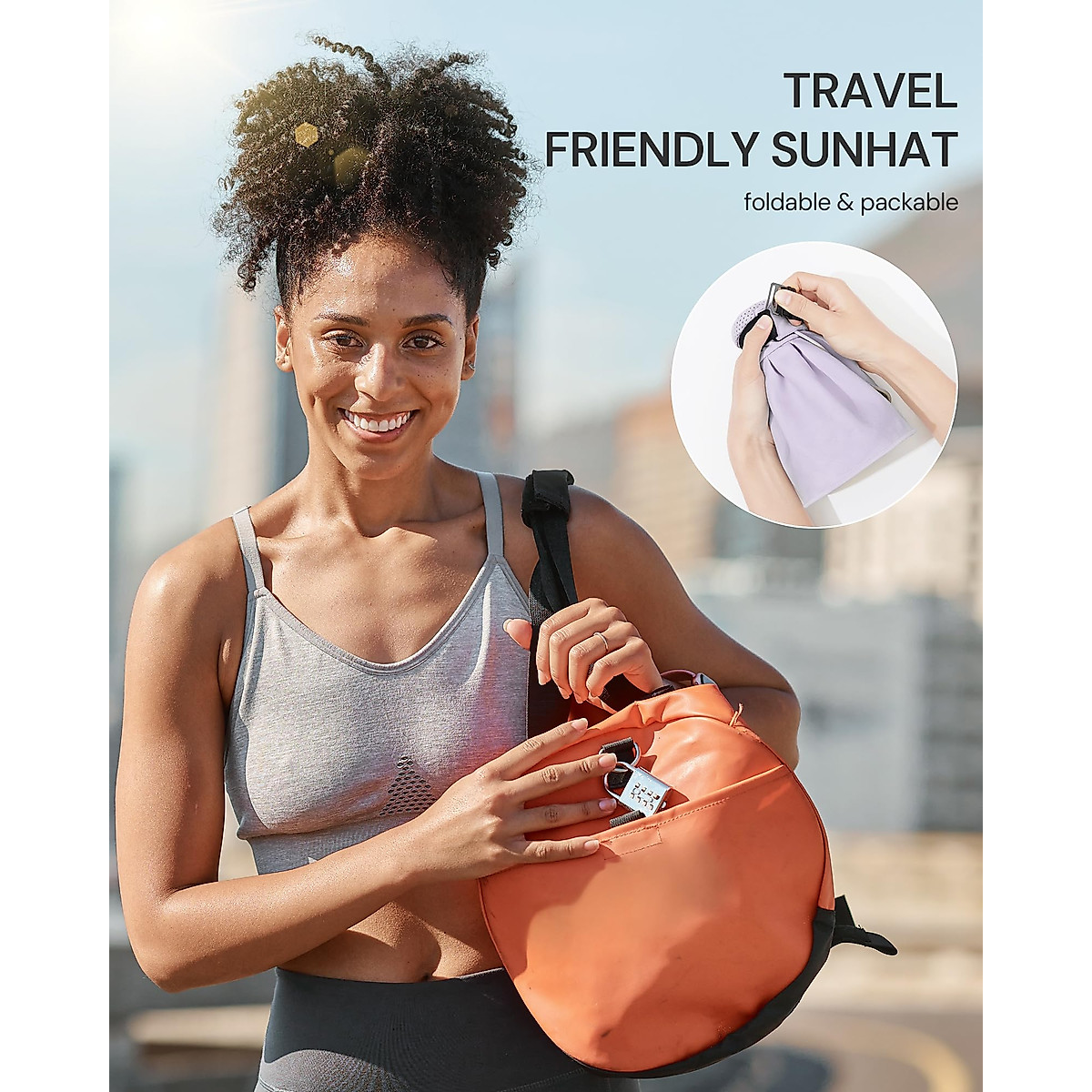 BENEUNDER Large Brim Foldable Sun Visor for Women UPF50+ UV Protection (Pink)