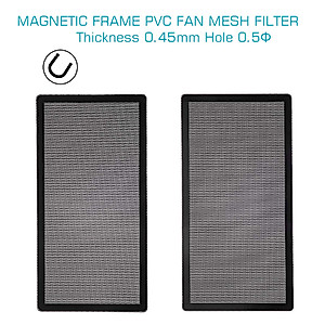 287mm 140mm x 2 PC Fan Dust Mesh Filter 11.3inch x 5.79inch PVC Computer PC Case Dust Proof Filter Cover Magnetic Black 2-Pack