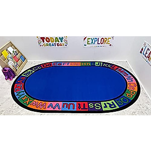 KidCarpet.com Alpha Circle Time ABC Rug Bright, 7'6" x 12' Oval