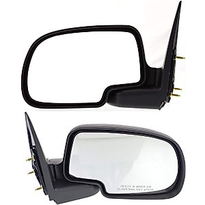 Kool Vue Left & Right Manual Non-Heated Door Mirrors Compatible With Chevrolet Silverado 1500 1999-2006 Without Blind Spot Feature Chrome Pair Extended Cab & Standard Cab