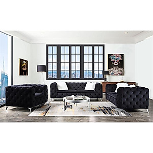 Acme Furniture Upholstered Sofas, Black/Chrome