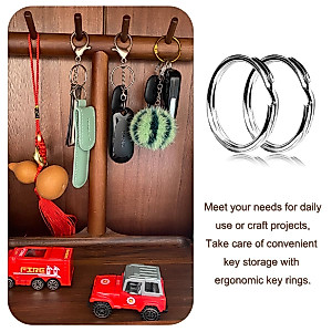 Key Ring/Key Chain, 50 Pack 3/4 inches 20mm Split Round Metal Silver Keyring for Home/Car/Outdoor/Arts/Lanyards/CraftsKeys Organization