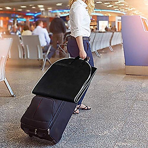 Zilink Garment Bag Suit Bags for Travel 43" with Mesh Pockets Breathable Dress Suit Cover for Storage with PVC Card Holder, Black
