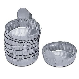 Cole-Parmer AO-01018-50 57 mm Aluminum Crimpled-Walled Weighing Dishes with Tab, 60 mL, 100/Pk