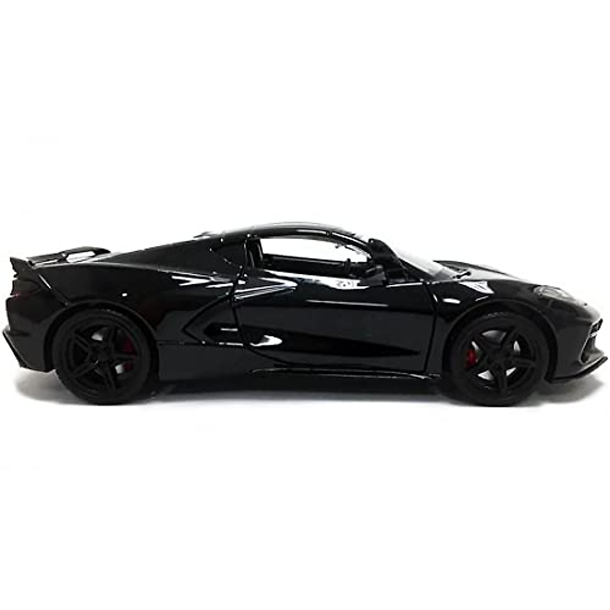 Motormax Toy 2020 Chevy Corvette C8 Stingray Black with Gray Stripes 1/24 Diecast Model Car by Motormax 79360 (79360bk)