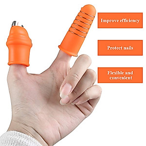 OFNMY 2 Pack Garden Silicone Thumb Knife Separator Finger Knife Harvesting Plant Knife Plant Gardening Gifts Trim Garden Vegetable Gardening Tools(Large Silicone Thumb Knife)