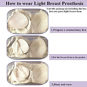 Sibrawom Cotton Mastectomy Breast Prosthesis Forms Triangle Shape Light-weight Breathable Sponge Insert Pads Only One Piece