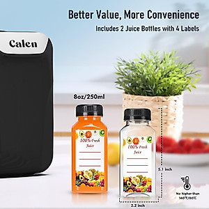 CALEN Mini Fridge with 2 Bottles, 6L/8 Cans Mini Fridge for Bedroom, Skincare Fridge 110V AC/12V DC Small Refrigerator for Food, Beverages, Cosmetics, Portable Mini Refrigerator for Office, Dorm, Car