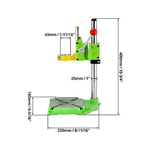 QWORK Drill Press Stand, Heavy Duty Floor Drilling Press/Rotary Tool Workstation,Table Top Drill Press 90° Rotating Fixed Frame for Drilling Collet, Drill Press Table, Drill Workbench Repair