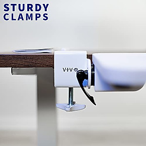 VIVO Clamp On Tilting Keyboard Tray, 26 (31 Including Clamps) x 9 inch Extension Platform for Typing and Mouse Work, Elbow and Arm Support Rest, White, MOUNT-KB06HW