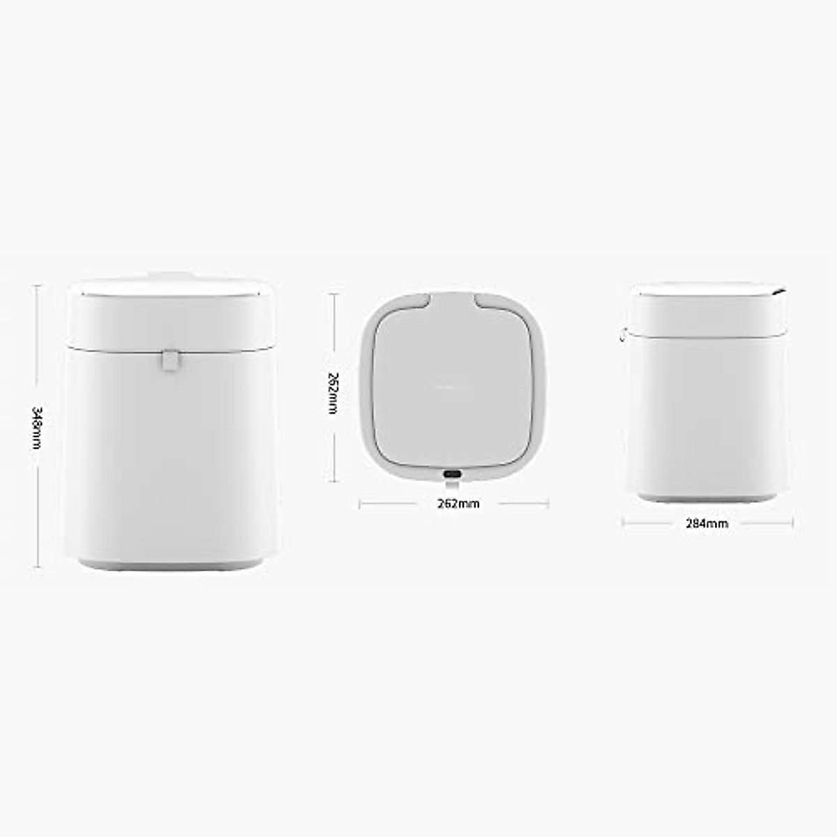 townew T Air X White 3.5 Gallon Smart Trash Can | Diaper Pail | Self-Sealing, Motion Activated, Rechargeable, Small
