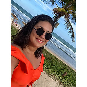 AIEYEZO Round Steampunk Sunglasses Circle Lennon Glasses Gothic Metal Frame 100% UV Blocking Lens (Black/Grey)