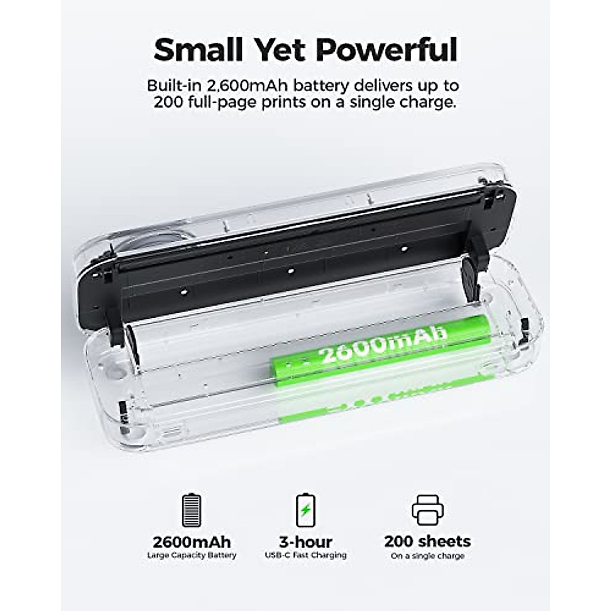 paperang Portable Thermal Printer Supports A4 Paper for Mobile Monochrome Prints, Wired Printing for Windows & macOS via USB and Wireless Printing for iOS & Android Devices via Bluetooth