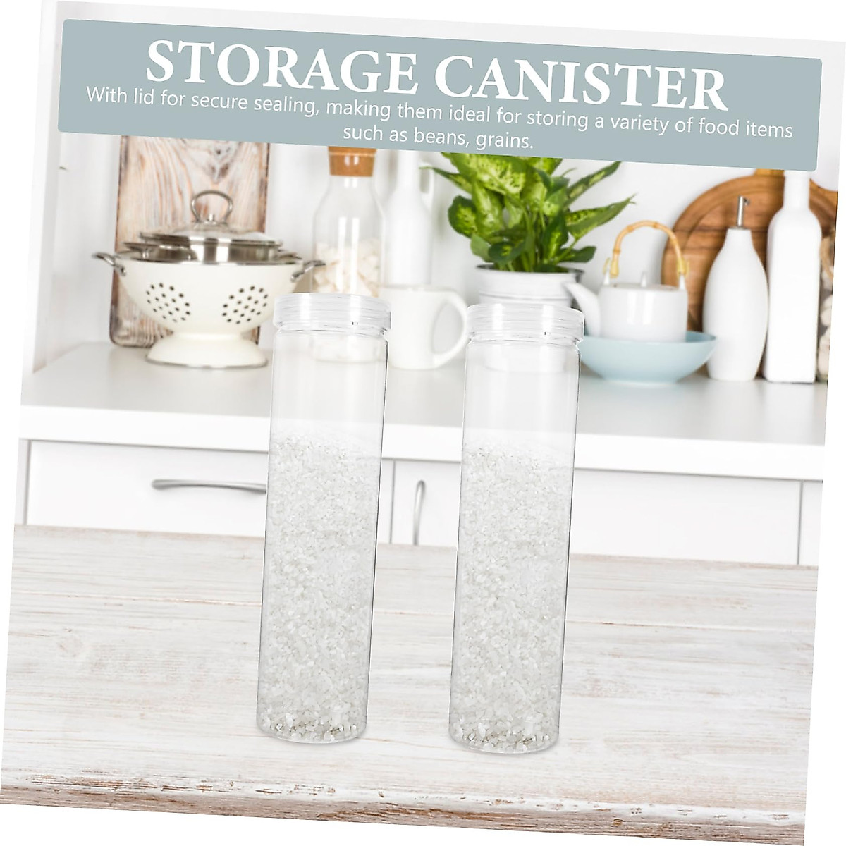 VINTORKY 3 Pcs Reusable Kitchen Storage Containers with Lids Airtight Jars for Cereal Nuts and Sugar Ideal Pantry Organizers for Dry Food Storage