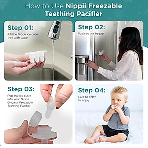 Nippii Ice Cube Tray for Freezable Teether Pacifier - BPA Free Silicone Ice Cube Trays for Freezer - Designed to Fit Nippii Teething Pacifier - Ideal for Baby Teething Relief - Makes 6 Small Ice Cubes