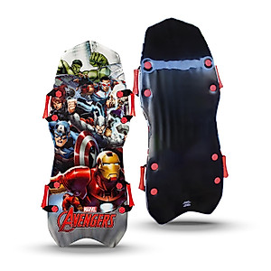 RYDR Marvel 45" Two Person Snow Slider Sled - Kids Downhill Toboggan Winter Sleds Plastic Sledding Board Xtreme Foam Heavy Duty Racer Sleigh for Children