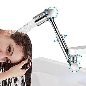 Upgraded 1440° Retractable Swivel Faucet Extender, Copper Robotic Arm Rotatable Faucet, 2 Water Outlet Modes Splash Filter Faucet Aerator for Kitchen Bathroom (1)