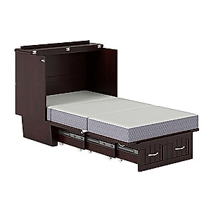AFI, Sydney Twin Wood Murphy Bed Chest with Storage and Charging Station, Espresso