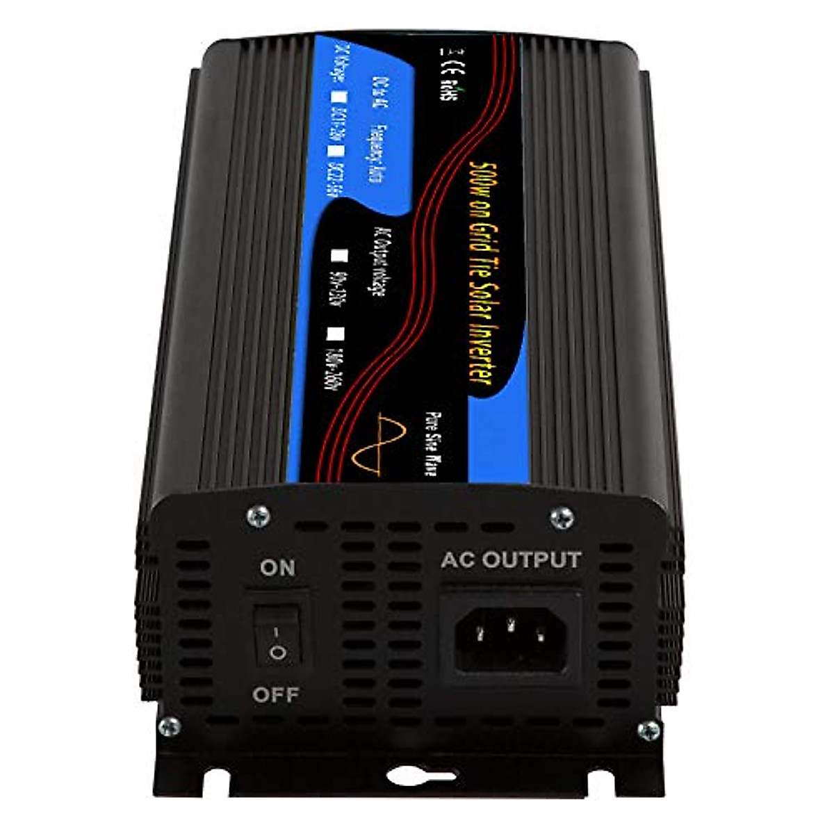 Y&J 500w On Grid Tie Solar Inverter Pure Sine Wave DC11-28v to AC90-130v for 12v Solar System USA Plug