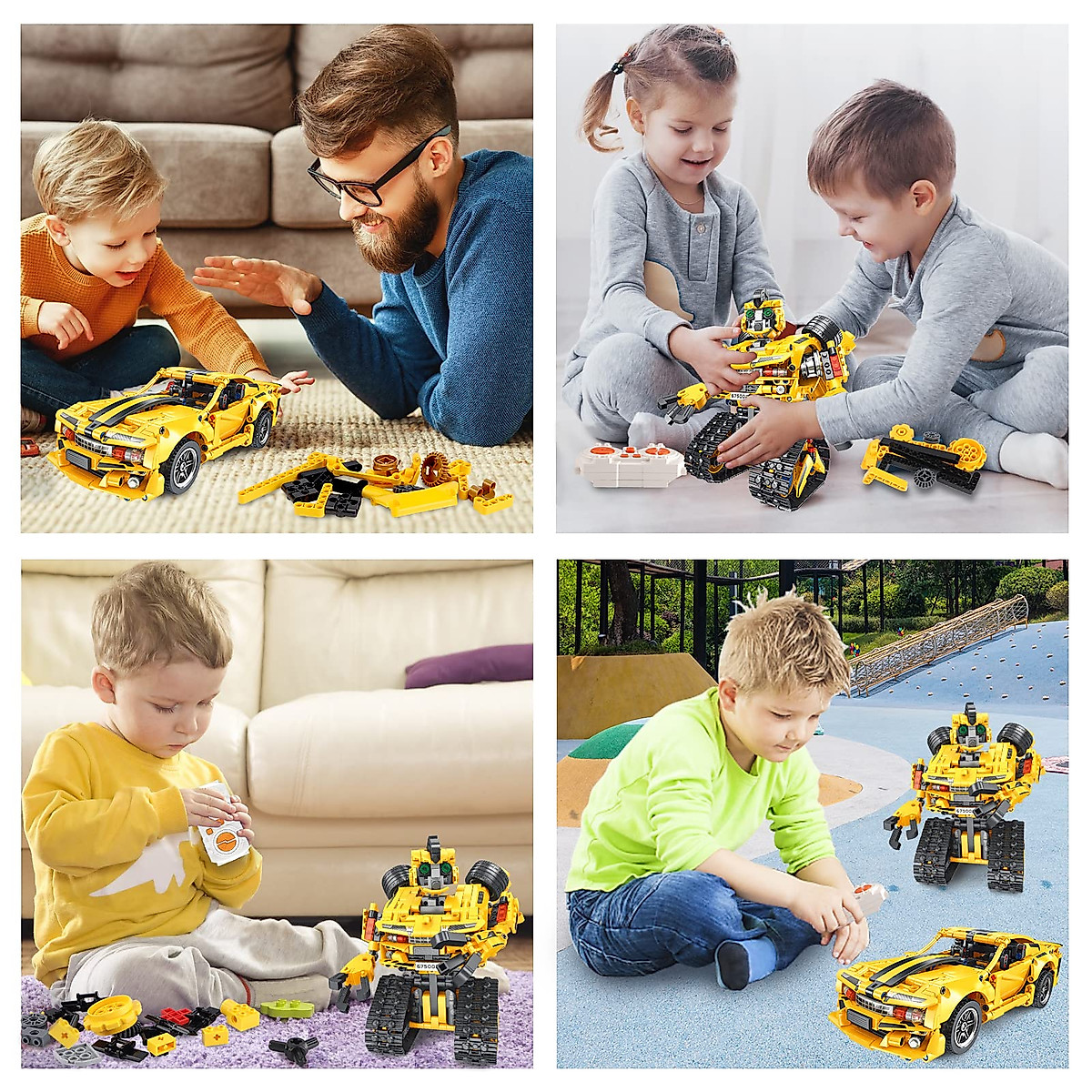 Sciencow 2-in-1 Build a Robot Kit,901 Pieces Remote & APP Controlled Robot or Race Car,Robotic Building Blocks Toys STEM Projects for Kids Ages 8 9 10 11 12 13 14,Chirstmas Birthday Gift for Boys