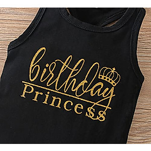 Toddler Kids Baby Girls Birthday Princess Outfits Dress Vest Sleeveless Shirt Tank Top Dot Mesh Tutu Skirt 2PCS Summer Skirt Set with Crown