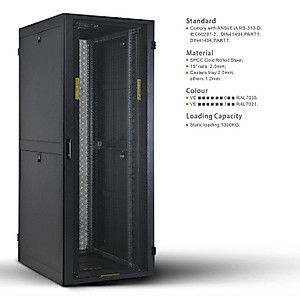 RAISING ELECTRONICS 42U Internet/Network Server Cabinet, 19 inch Installation, 1000mm Depth