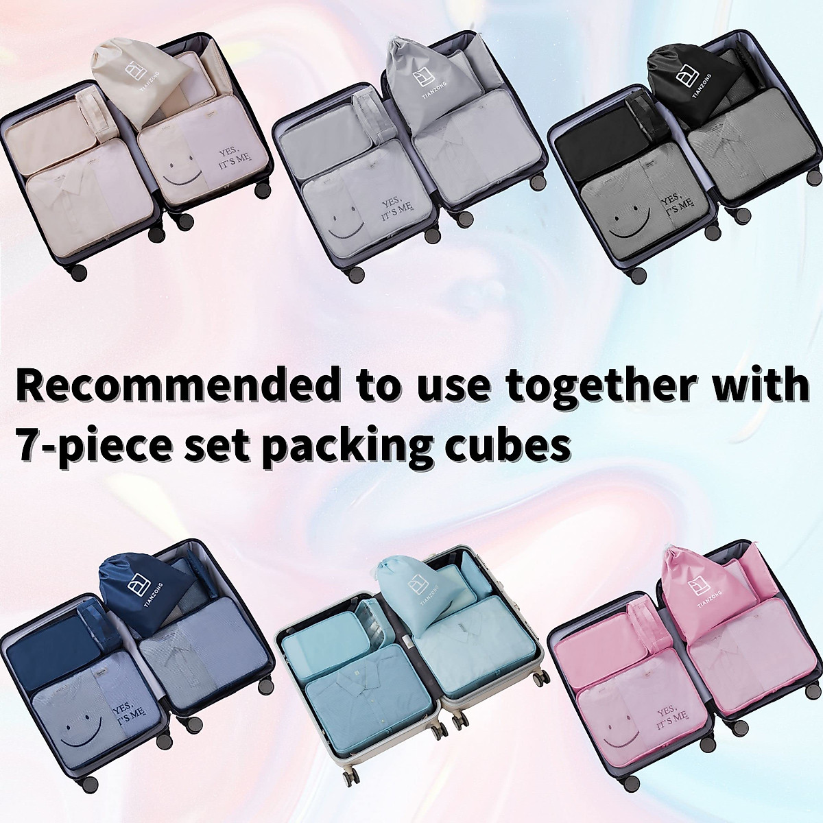 TIANZONG Travel Shoe Bag with Handle Holds 2 Pairs of Shoes, Shoe Packing Cubes for Travel (Beige, 2 Pack)