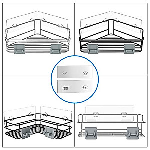 Orimade Adhesive Sticker 4 Pack for Shower Caddy, Bathroom Organize Shelf, Transparent 2.75×7.9 Inches(7×20CM)