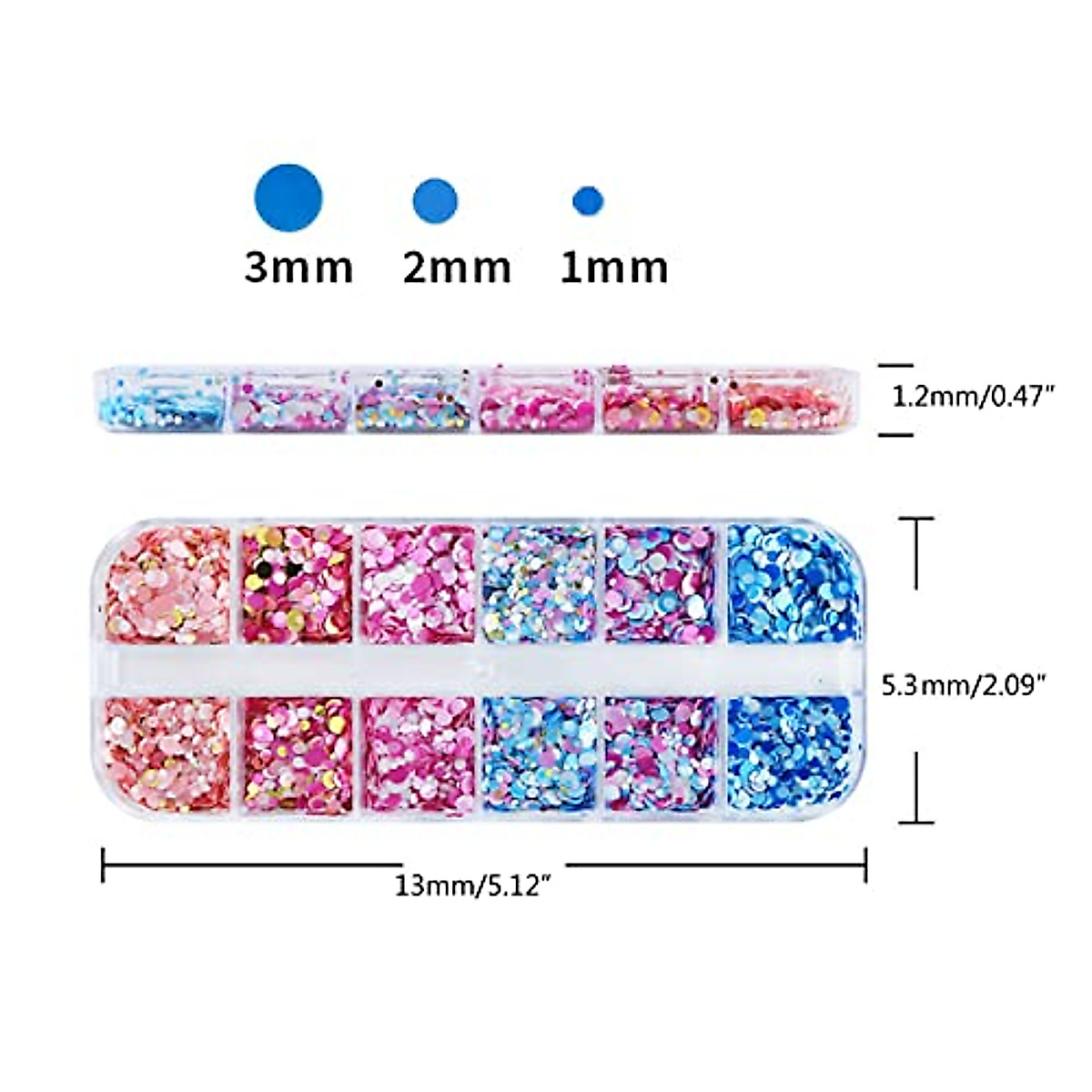 Round Glitter Resin Fillings Flakes Sequins Epoxy Resin Mold Filler for DIY Jewelry Making Nail Art Decor