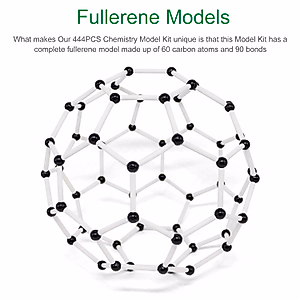 RELIANCER Molecular Model Kit,444PCS Organic Molecular Chemistry Set w/C60,Atoms,Bonds,Molecular Structures Building Kit for Chemistry Learning,STEM Science Kits for Teachers,Students,Young Scientists