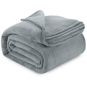 Utopia Bedding Fleece Blanket Queen Size Cool Grey Lightweight Fuzzy Soft Anti-Static Microfiber Bed Blanket (90x90 Inches)