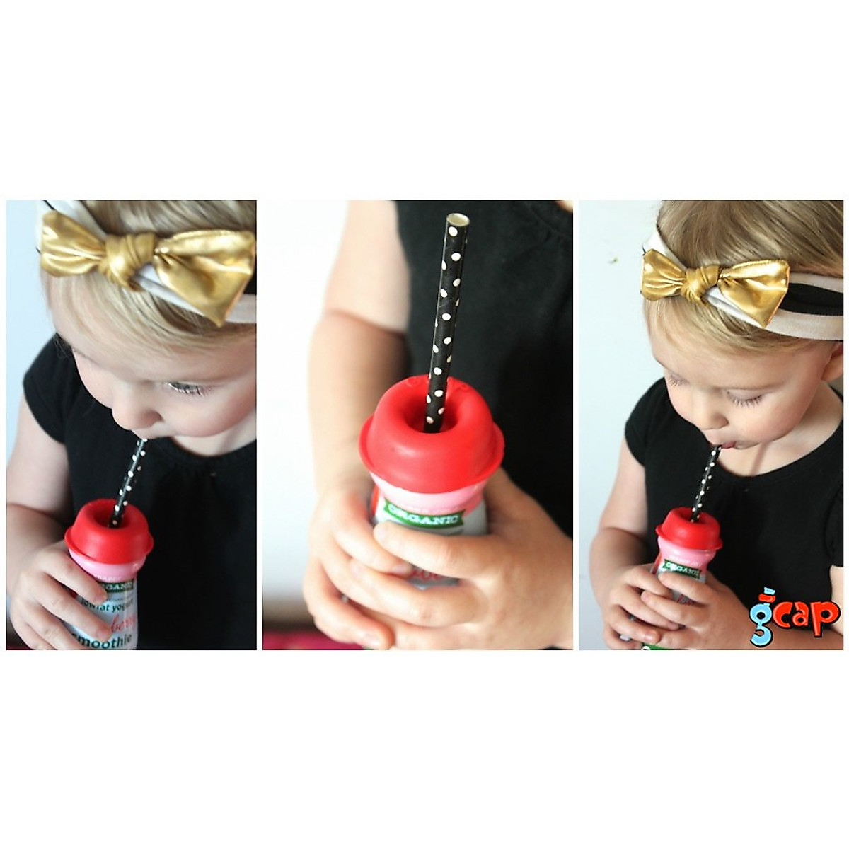 GCap® Universal Bottle Cap, BPA-Free, Spill Proof, Bottle Top Cover Sealing Lid, Travel Caps for Beverage and Water Bottles, 2pc