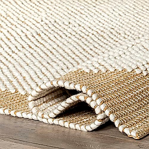 nuLOOM Branna Casual Bordered Wool Area Rug, 8' x 10', Beige