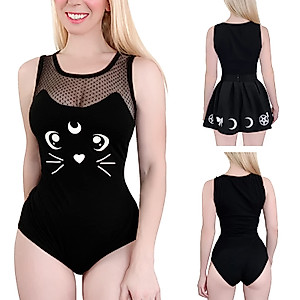 Littleforbig Cotton Romper Onesie Pajamas Bodysuit - Luna Onesie Skirt Set S Black