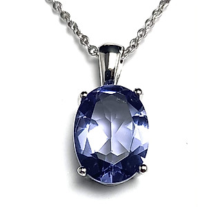 P11014 Classic Mt St Helens Helenite Oval Shape Sterling Silver Pendant (Red)