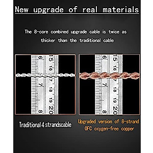 FAAEAL Upgraded Version of 8-core high-Purity Copper Earphone Cable,mmcx Connector for Shure SE846 SE535 SE215 SE315 SE425 UE900s MAGAOSI K5 LZ A4 A5 TIN Audio T2 T3 BGVP Earphones 4.9ft(3.5mm Plug)