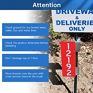 ForoGore 6 Pack T-Post Bracket 3" (Vertical) T Post Mounting Bracket, Mounting T Post Bracket for Signs, Plywood Install