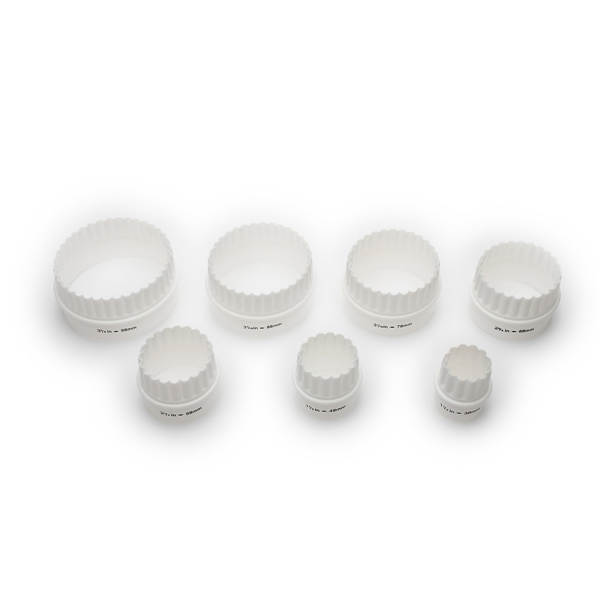 Fox Run Plain and Crinkled Double-Sided Cookie Cutters, Regular, Metallic