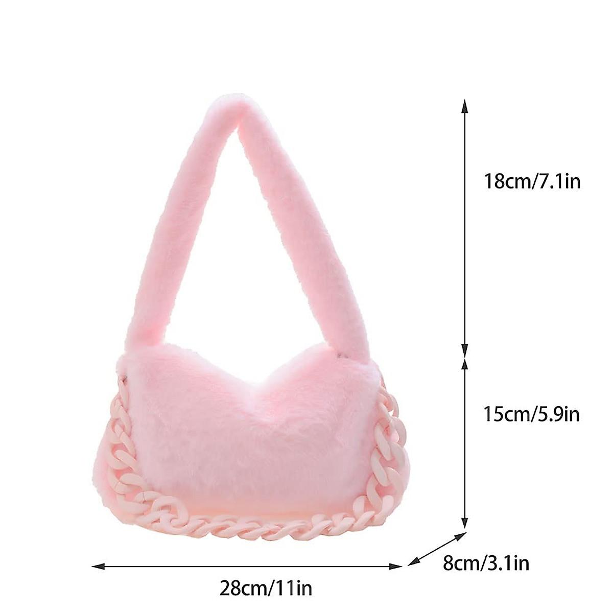 Shoulr Bags for Women P Tote Unrarm Bags t Fluffy Casl Shoulr s