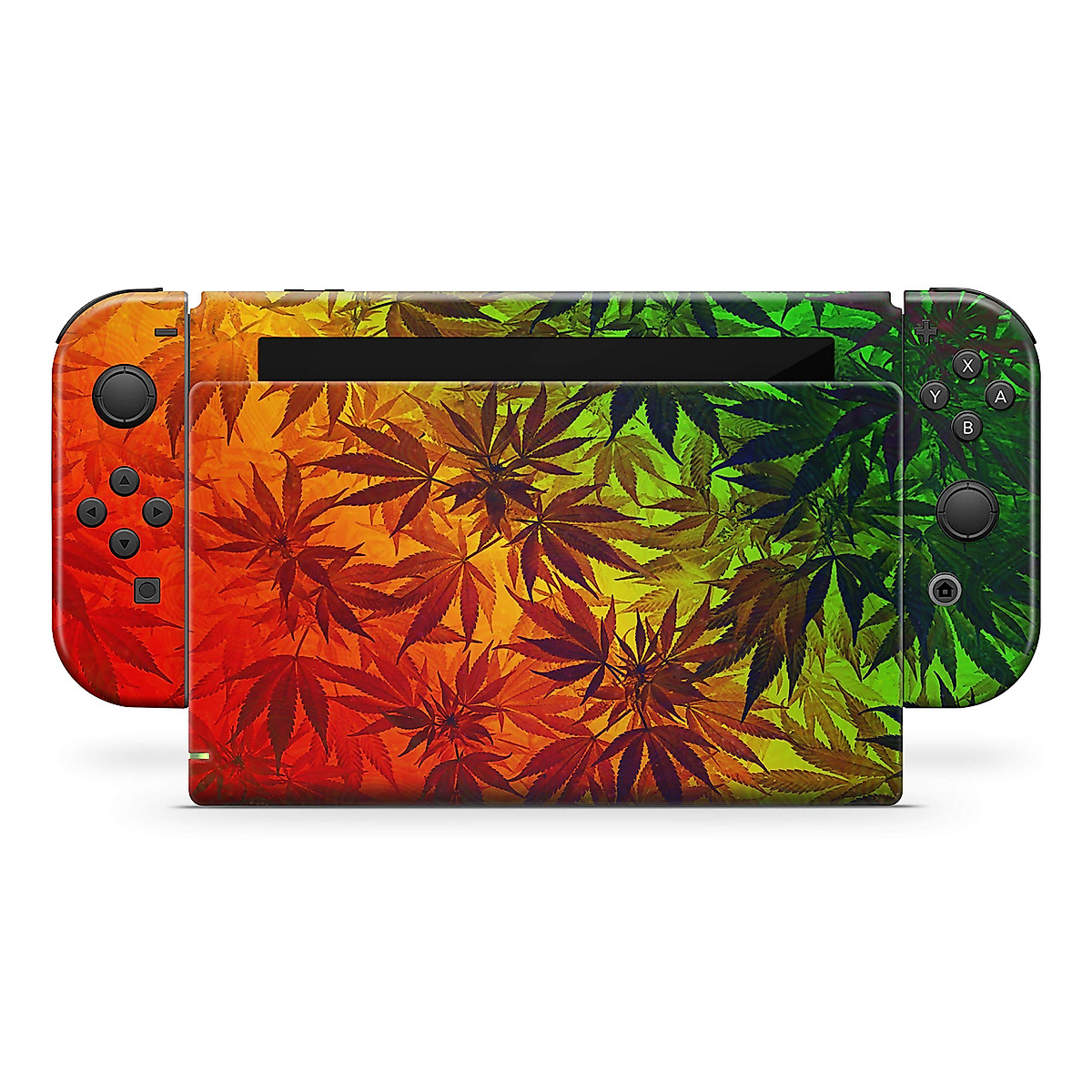 Weed Skin Decal Vinyl Sticker Compatible with Nintendo Switch Console + 1 Controller Skins Set