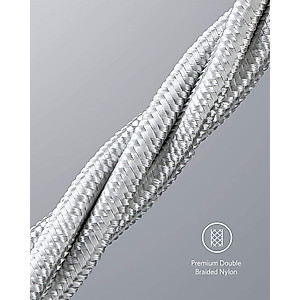 Anker Cable 100W 10ft, New Nylon USB C to USB C 2.0, Type C Charging Cable Fast Charge for MacBook Pro 2020, iPad Pro 2020, iPad Air 4, Galaxy S20, Pixel, Switch, LG, and More(Silver)