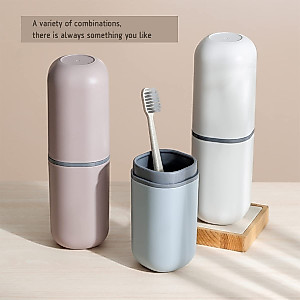 ssupfree 2 PCS Travel Toothbrush Holder Portable Toothbrush Travel Case Toothbrush Travel Container Toothpaste Storage Toothbrush Case and Carrier for Travel School Bussiness Trip Bathroom, White