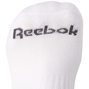 Reebok Men's Quarter Socks - 6 Pack Cushion Quarter Cut Ankle Socks for Men - Breathable Men's Athletic Socks (Size 6-12.5), Size 6-12.5, White Logo