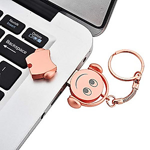 Novelty Cute Cartoon Flash Drive 64GB Thumb Drive Pendrive Unique Jump Drive for Data Storage, File Sharing (Rose-Smile)