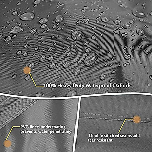 AKEfit Patio Cooler Cart Cover Waterproof with UV Coating, Fits Most 80 Quart Rolling Cooler Cart Cover, Outdoor Beverage Cart, Patio Ice Chest Protective Covers (Grey)