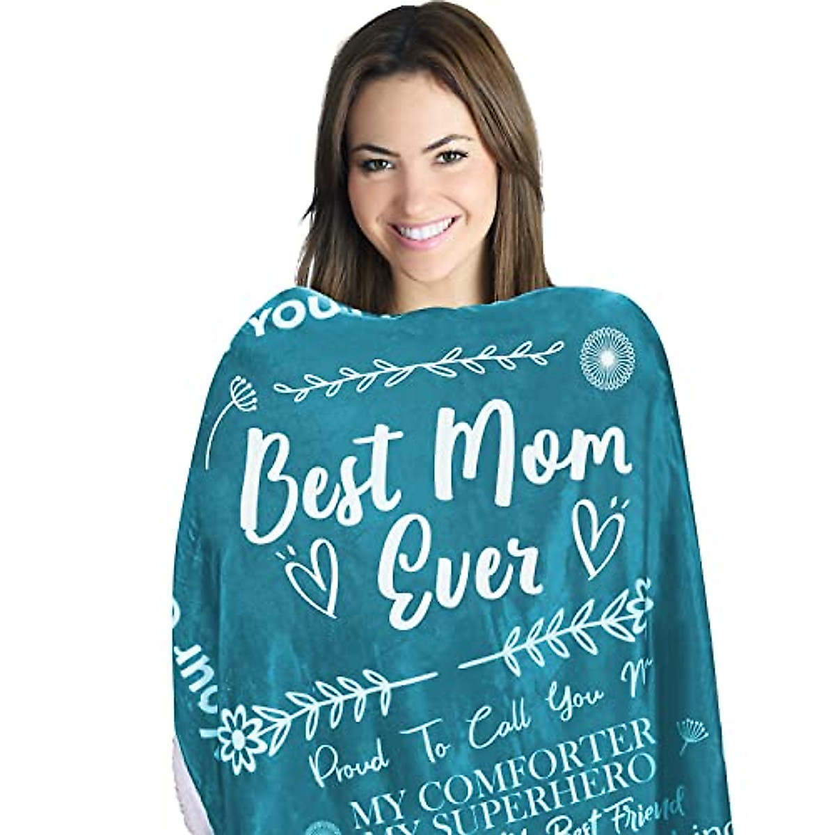 Luxe Extreme Mom Blanket, for Mom, Birthday Gifts for Mom from Daughter or Son, Best Mom Ever Gift Blanket, Mom Gifts for Mother's Day, I Love You Mom Unique Birthday Gift