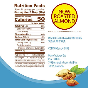 PB2 Powdered Roasted Almond Butter, 16oz Low-Fat Vegan Almond Powder, Low Carb Nut Butter, Non-GMO, Gluten Free, Kosher