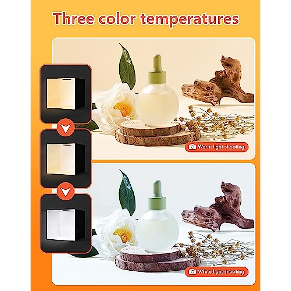 STN Photo Light Box 16"x16" 160LEDs Folding Light Box Photography CRI ≥97 Photo Studio Light Box with 6 Kinds Double- Sided Color Backgrounds and Diffuser for Jewelry and Small Products