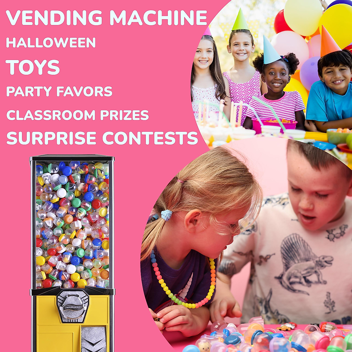 Capsule Vending Machine Translucent Acorn Capsules Empty 100 pcs 1.1 inch - Gumball Machine Capsules Bulk Party Favors Containers - Easter Basket Stuffers Gifts Pinata Stuffers DIY Craft Supplies