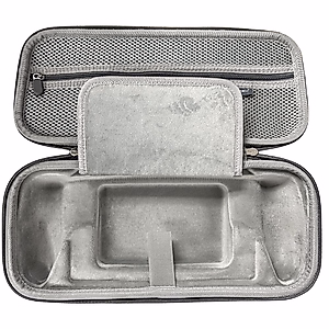 AZURAOKEY Compatible with PS Portal Accessories, Handheld Game Consoles EVA Hard Carrying Case and 9H Hardness Tempered Glass Screen Protector for Playstation 5 Portal Accessories